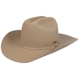 Stetson Chapeau Western Diamondville Homme - de Rodeo en Feutre Laine Cowboy avec Ruban Gros Grain Automne-Hiver Automne Hiver - M (56-57 cm) Beige