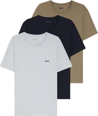 HUGO BOSS T-Shirt f&uuml;r Herren, Rundhalsausschnitt (3er-Pack) (Wei&szlig;/Braun/Schwarz)