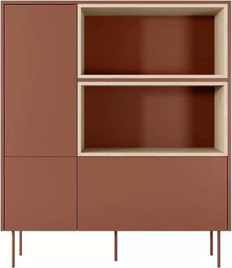 BOBOCHIC Bobochic - Buffet haut 2 portes 120 cm atlas avec niches Rouge