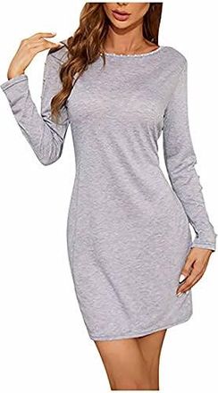Generic Robes amincissantes pour femmes, robe de cocktail unie, couleur unie, 2026, gris, 3XL