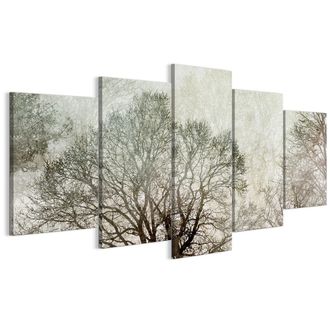 OEM Quadro Su Tela Italiana 100 X 50 Cm Pentattico - Stile Classico - Natura Quadro Su Tela Italiana 200 X 100 Cm Pentattico - Stile Classico - Natura