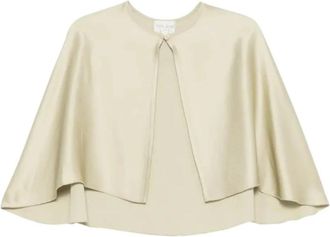 Forte_Forte Envers Satin Cape - - Jackets - Damen - Beige - S