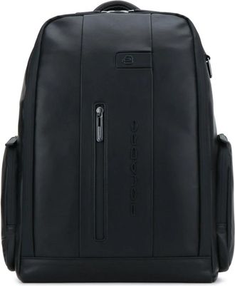 Piquadro Leder-Rucksack f&uuml;r Laptops bis 35-6 cm (14 Zoll) - - Bags - Herren - Schwarzk - ONE SIZE