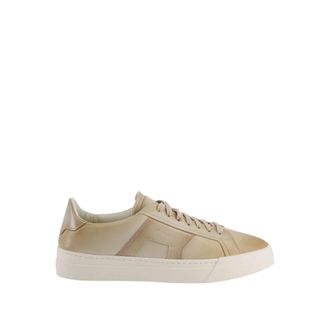 Santoni Homme, Chaussures, Beige, Taille: 42 1/2 EU Baskets &agrave; empi&egrave;cements en cuir