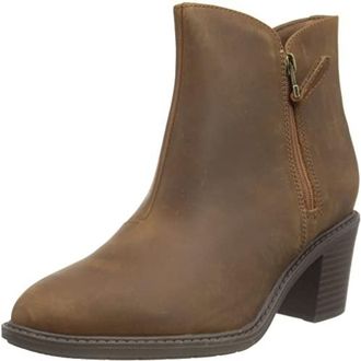 Clarks Femme Fermeture éclair Scene Bottes Tendance, Marron foncé Lea, 42 EU