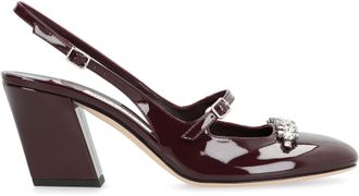 Jimmy Choo London Womens Slingback Pumps Belinda Patent Leather Merlot Deep