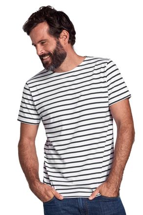 Armor Lux Herren Matrosenshirt aus leichte Baumwolle T-Shirt, Mehrfarbig (Blanc/Navire 400), XX-Small (Herstellergr&ouml;&szlig;e: 2XS)