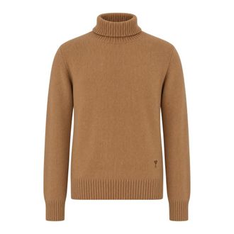 Ami Col roul&eacute; De Coeur - Homme - Pulls - Brun - Taille: M