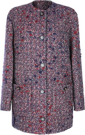 Gucci Bouclé-Jacke mit Knopfverschluss - Blau