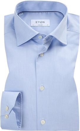 Eton Herren Hemd blau Baumwolle