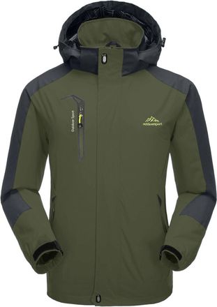 KEFITEVD Wanderjacke Herren Wasserdicht Winter Herrenjacke Kurz Parka Jacke Full Zip Regenjacke Outdoor Atmungsaktiv Softshelljacke Frühling Übergangsjacke Män