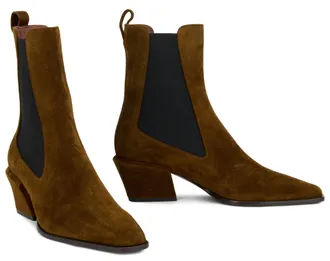 PARIS TEXAS Suede Pointed-Toe Chelsea Ankle Boot - Brown