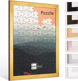 Bildershop-24 Puzzlerahmen London f&uuml;r Puzzle ca. 1000 Teile 49,3x69,3cm 69,3x49,3cm Blattgold mit Acrylglas