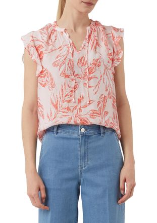 Comma Strukturierte Bluse mit Volantärmeln