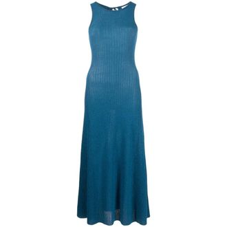Ganni Femme, Robes, Bleu, Taille: 38 FR Sparkle Rib Open Back Dress