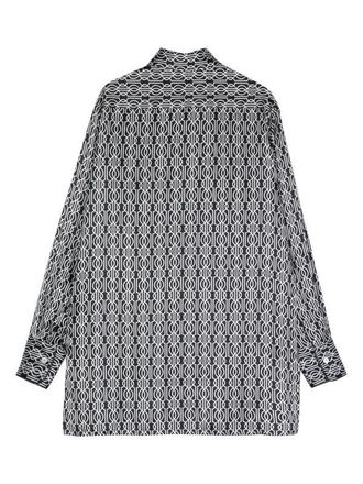Kiton Womens Abstract Pattern Print Silk Shirt Ss24 W