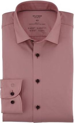 Olymp Herrem Level Five Chemise &agrave; manches longues en jersey, tissu respirant, col NY Kent, chemises pour homme, coupe moderne, Mauve 93, 45