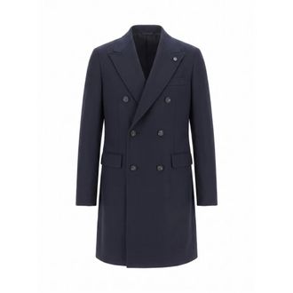 PESERICO Manteau crois&eacute; - Homme - Manteaux - Bleu - Taille: XL