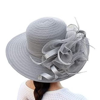 Generic Chapeau de soleil en maille pour printemps et &eacute;t&eacute; - Chapeau &agrave; large bord pour femme - Temp&eacute;rament - Robe de mari&eacute;e - Chapeau pour femme - Randonn&eacute;e, g