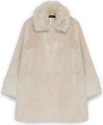 Fiorella Rubino Femme, Manteaux, Beige, Taille: 52 FR Manteau en peluche