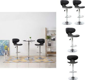 vidaXL Barhocker 2 Stk. Schwarz Kunstleder - Barhocker - K&uuml;chenhocker - Esszimmerst&uuml;hle - Hochstuhl - Drehbares Hocker