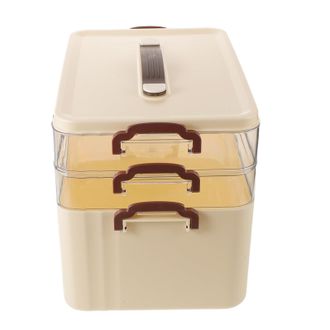 OSALADI Dreilagige Medikamentenbox aus Kunststoff mit Griff Gro&szlig;e Aufbewahrungsbox f&uuml;r Medikamente Feuchtigkeitsbest&auml;ndig Transparent f&uuml;r Reisen B&uuml;ro und Zuha