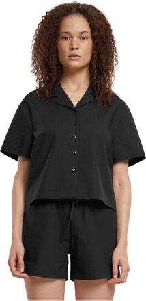 Urban Classics Damen Bluse Ladies Seersucker Shirt, Weite Bluse für Frauen, Kurzarm, erhältlich, Größen XS-5XL