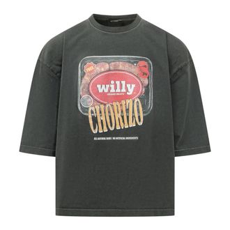 Willy Chavarria Especial Chorizo Kurzarm-T-Shirt - - Tops - Herren - Schwarzk - M
