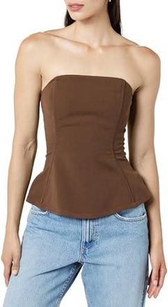 The Drop Haut Corset pour femme, Alejandra, Sans Bretelles, grain de café, 2XL Grande taille