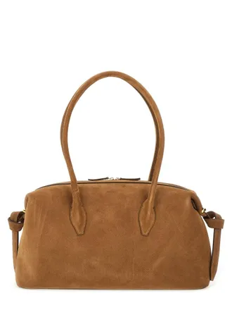 Yuzefi Womens Brioche Duffle Shoulder Bag Brown Bovine Leather
