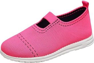 Generic Chaussures &agrave; enfiler pour femme - Large largeur - En tricot - Couleur unie - Respirantes - L&eacute;g&egrave;res - D&eacute;contract&eacute;es - Confortables - Pour la course, ro
