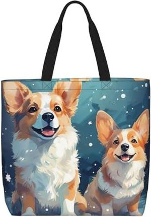 Generic Adorable Petit Corgi Sac Fourre Tout Imperm&eacute;able Tote Bag Pliable Sac A Main Femme Pour Universit&eacute; Shopping Voyage