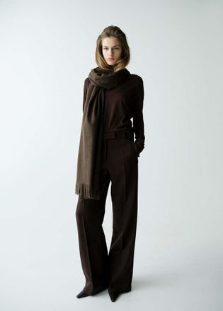 Mango Pull-over maille col en V chocolat - Femme - 1XL - MANGO