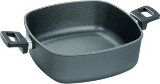 Woll Nowo Titanium Kasserolle viereckig Induktion 28x28 cm, 10 cm hoch, 6 L mit 2 Seitengriffen - Aluguss-Topf mit Antihaft - für alle Herdarten - backofen
