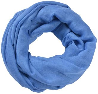 Miobo Loop Schal Crinkle Schal Halstuch Unifarbe 70 x 180cm Fr&uuml;hling Sommer Herbst Rund Meerblau