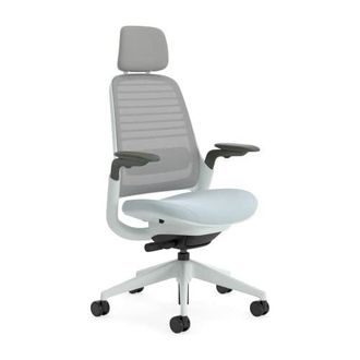 Steelcase Series 1, chaise de bureau ergonomique avec soutien lombaire LiveBack, accotoirs 4D et t&ecirc;ti&egrave;re r&eacute;glable Nuage orange; Fabriqu&eacute; en Europe
