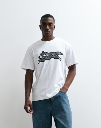 Icecream T-shirt avec logo Running Dog &agrave; strass - Blanc