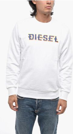 Diesel Crew Neck Brushed Cotton Sweatshirt with Printed Logo size 3xl