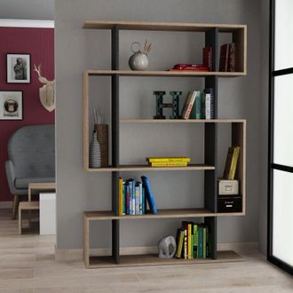 Decortie Decortie Mito Biblioth&egrave;que moderne autoportante ou murale blanche &agrave; 5 niveaux pour la maison et le bureau 161cm