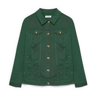 Fiorella Rubino Denimjacke mit Zierkn&ouml;pfen - - Jackets - Damen - Gr&uuml;n - 4XL