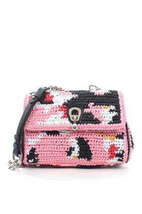 Ermanno Scervino Pink Woven Raffia Faubourg Bag