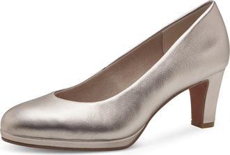 Marco Tozzi Damen Pumps mit Blockabsatz Vegan, Beige (Platinum), 36 EU