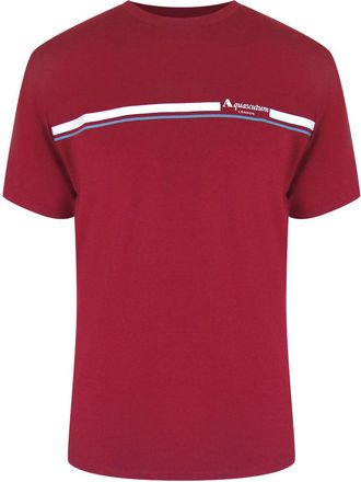 Aquascutum Active Cotton Stripes Bordeaux Burgundy T-shirt