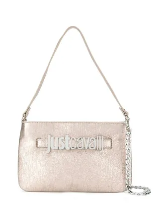 Just Cavalli sac &agrave; main &agrave; plaque logo - Tons neutres