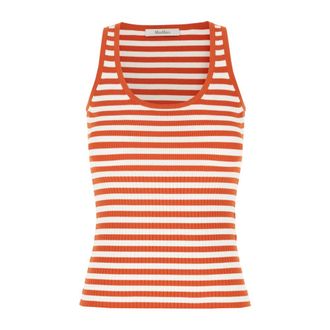 Max Mara Femme, Tops, Orange, Taille: 42 FR Haut en maille c&ocirc;tel&eacute;e