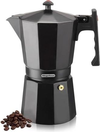 Magefesa Colombia Noir - Espressokocher f&uuml;r 12 Tassen, 600 ml, Extra Dickes Aluminium, f&uuml;r alle Herdarten Geeignet, NICHT Sp&uuml;lmaschinen und Induktionsgeeignet