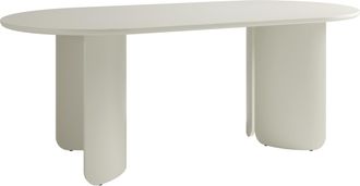 Sch&ouml;ner Wohnen Kollektion Tisch GRIMSTAD/Tischplatte und Gestell in seidengrau/Abgerundete Kante, Wangenteile wahlweise montierbar/Esszimmertisch/K&uuml;chentisch / 200 x 100, H 76 