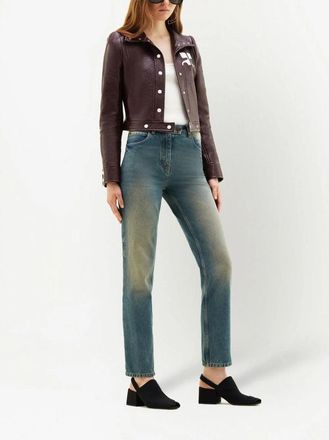 Courr&egrave;ges Faux-Leather Biker Jacket - Purple