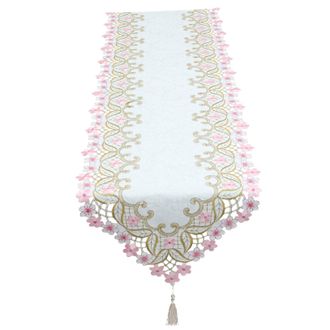 Pretyzoom Polyester Tischl&auml;ufer Home Decoration Floral Bestickte L&auml;ufer Tischdecke Im Europ&auml;ischen Stil