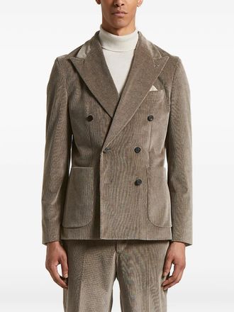 PESERICO veste croisée en velours côtelé - Marron